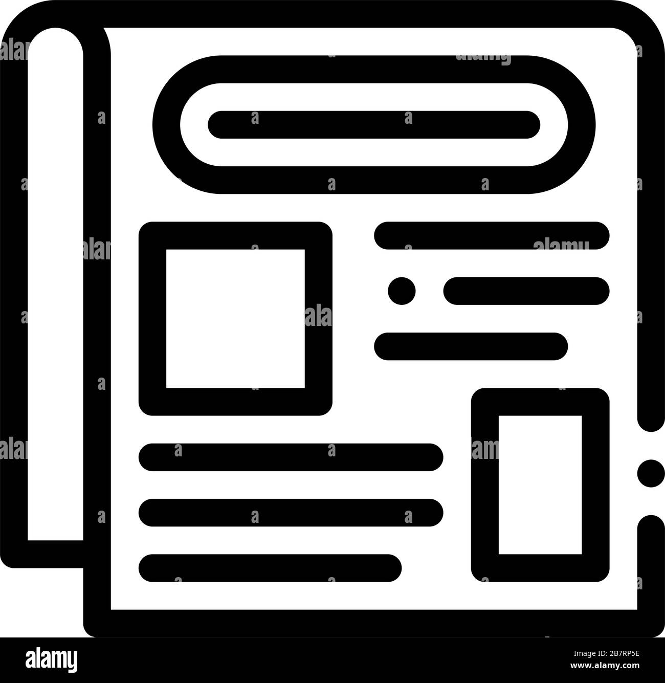 News in Newspaper Icon Vector Outline Illustration Stock Vector Image ...