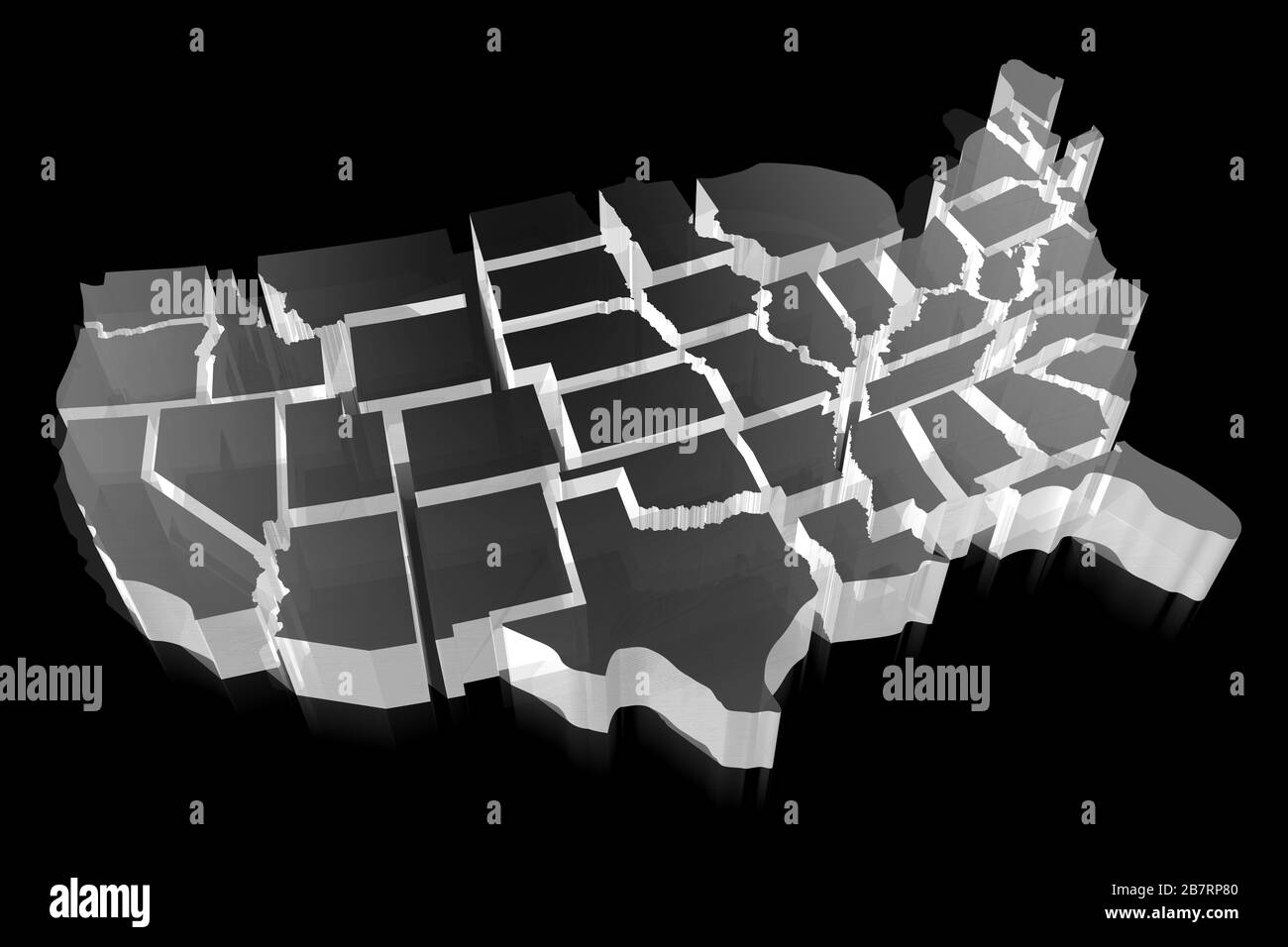 3D USA map Stock Photo - Alamy