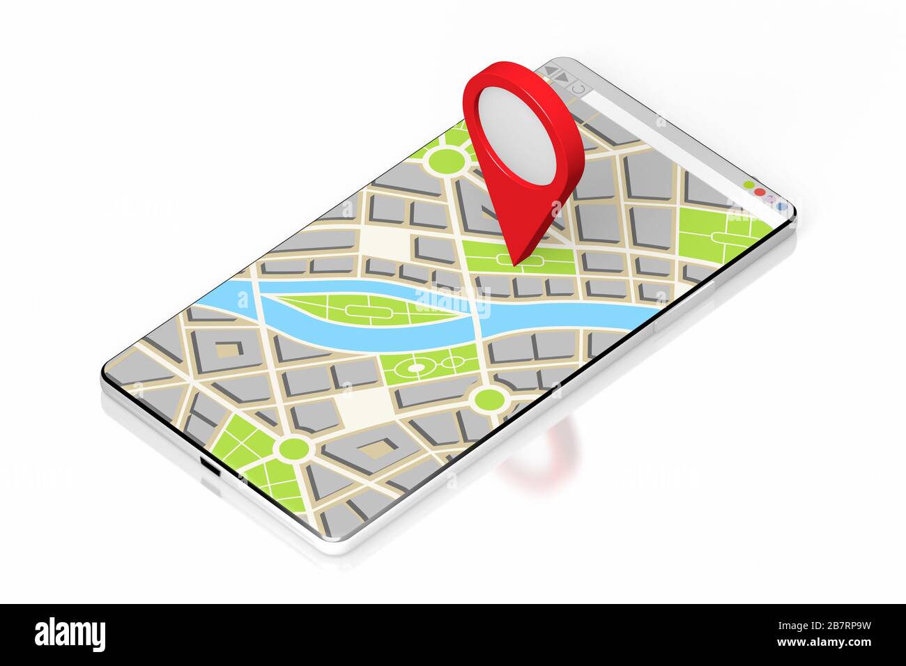 3D smartphone, map - location concept Stock Photo - Alamy