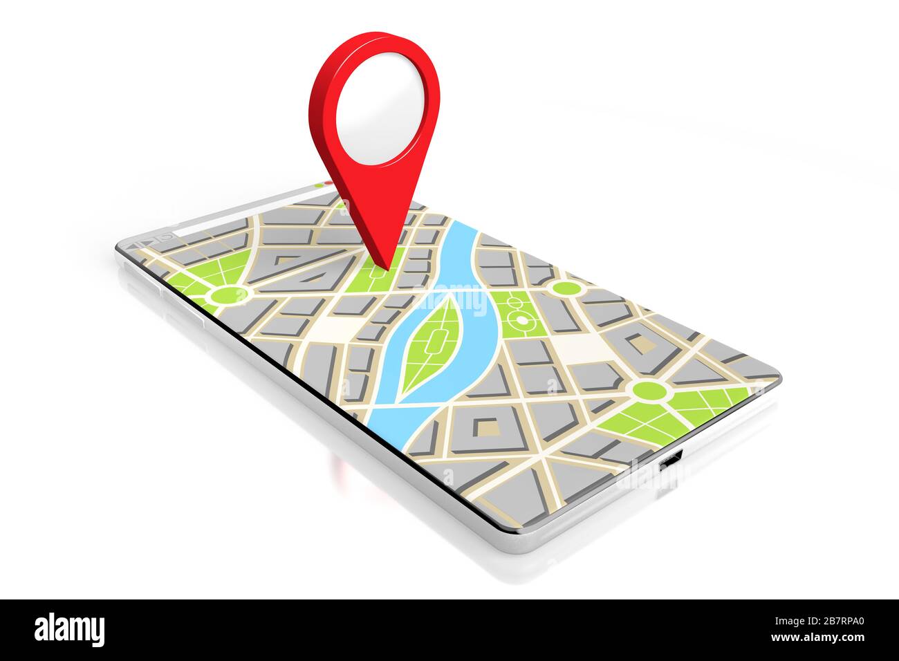 3D smartphone, map - location concept Stock Photo - Alamy