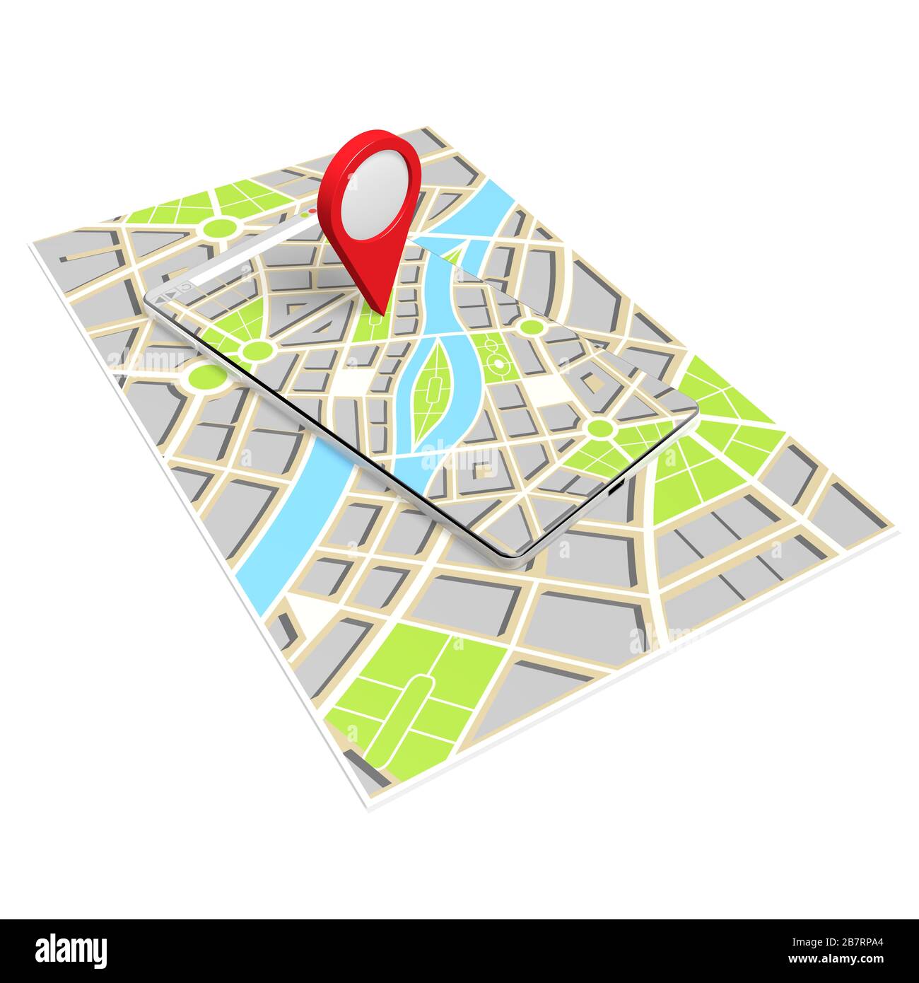 3D smartphone, map - location concept Stock Photo - Alamy