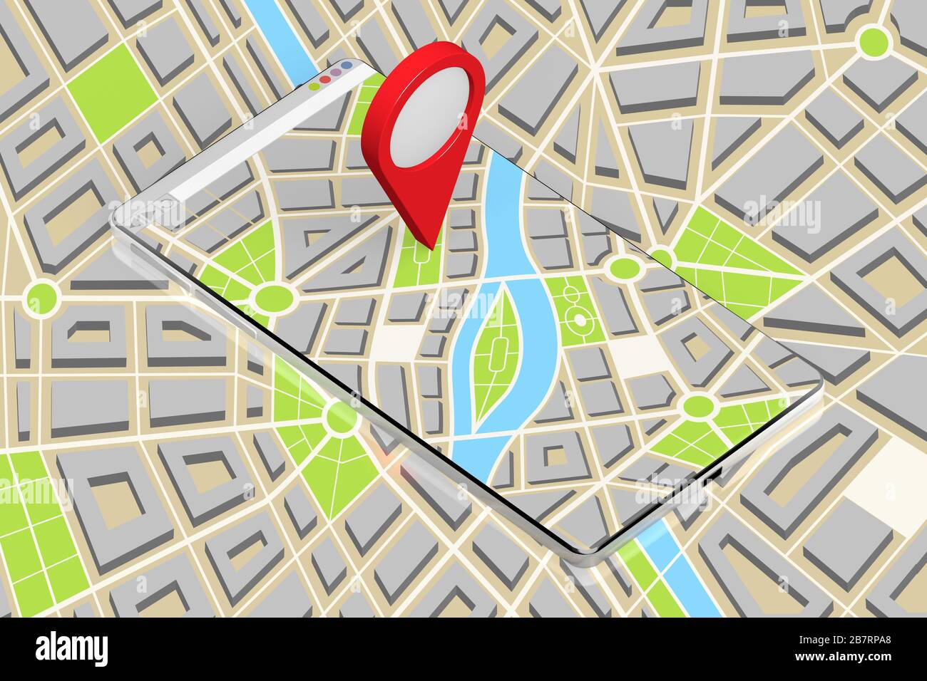 3D smartphone, map - location concept Stock Photo - Alamy