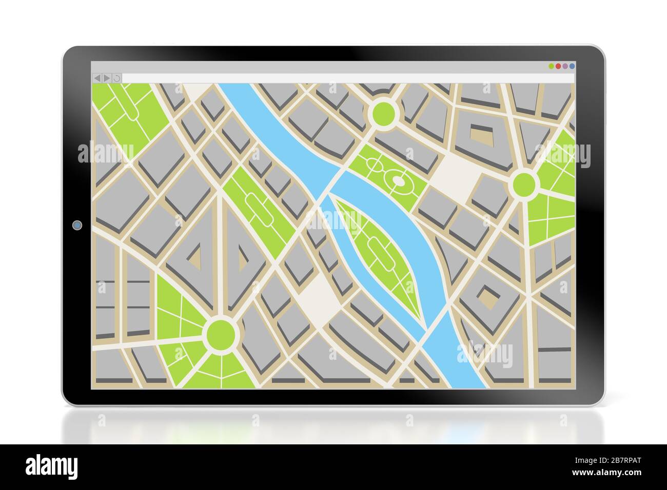 3D tablet, map concept Stock Photo - Alamy