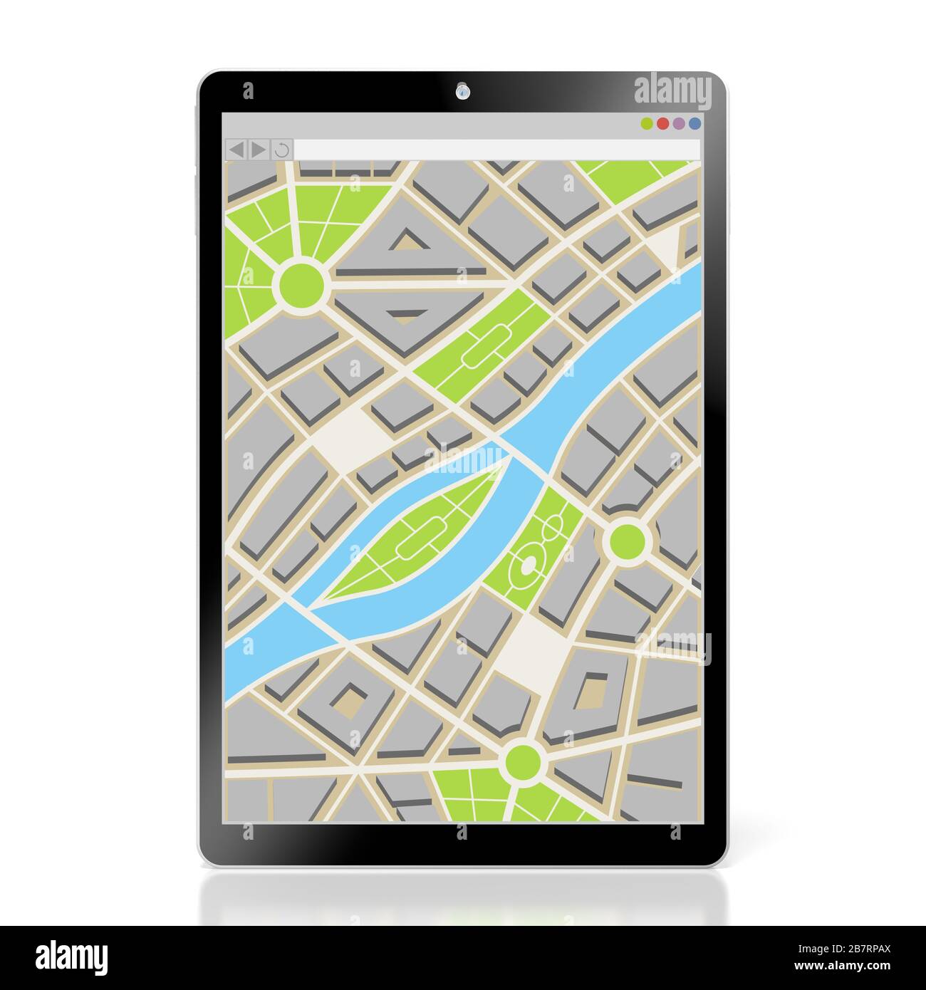 3D tablet, map concept Stock Photo - Alamy