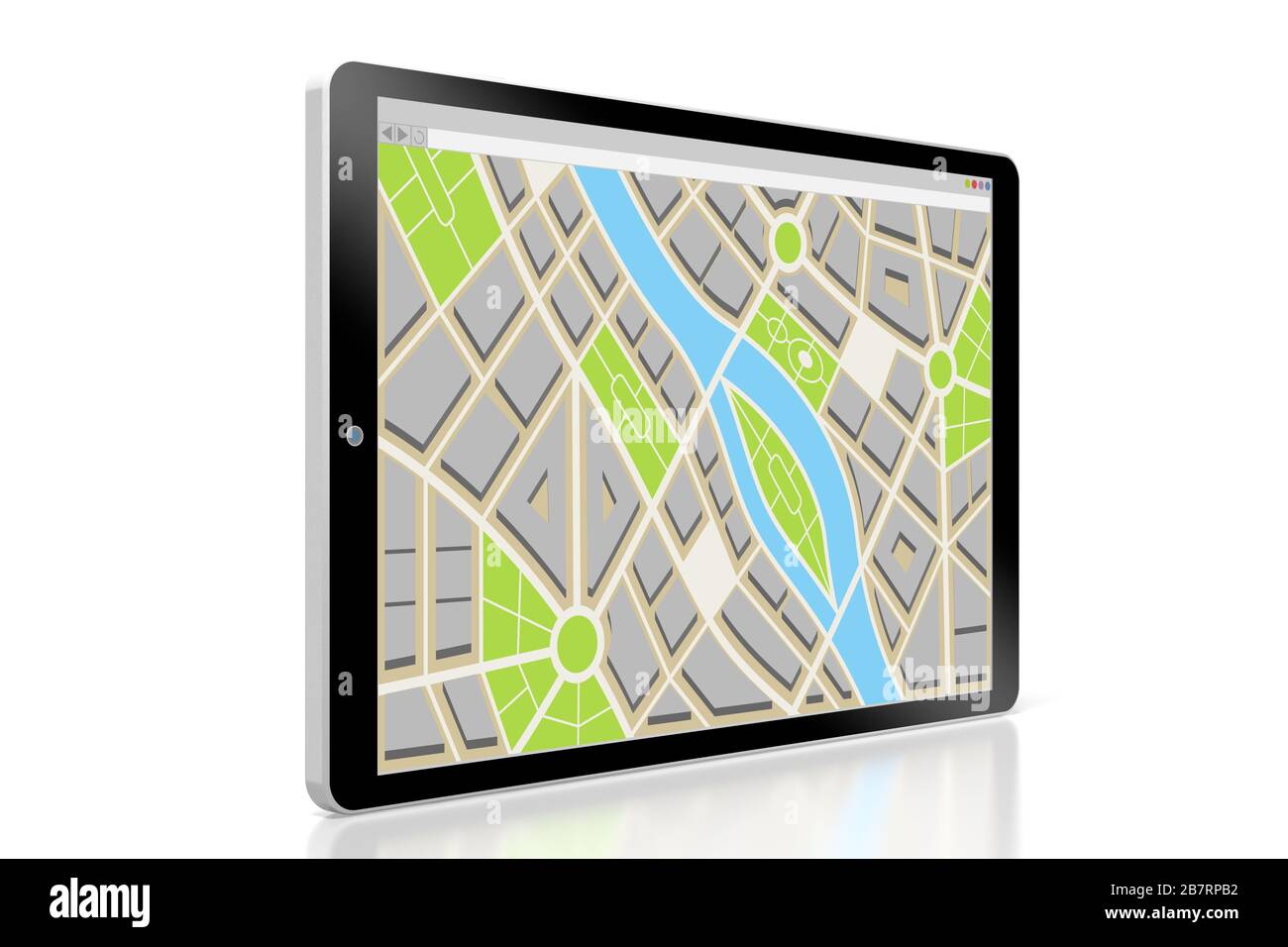 3D tablet, map concept Stock Photo - Alamy
