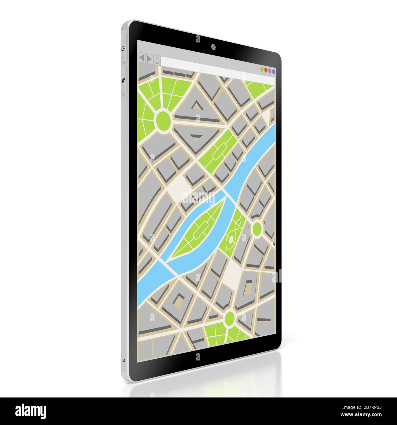 3D tablet, map concept Stock Photo - Alamy