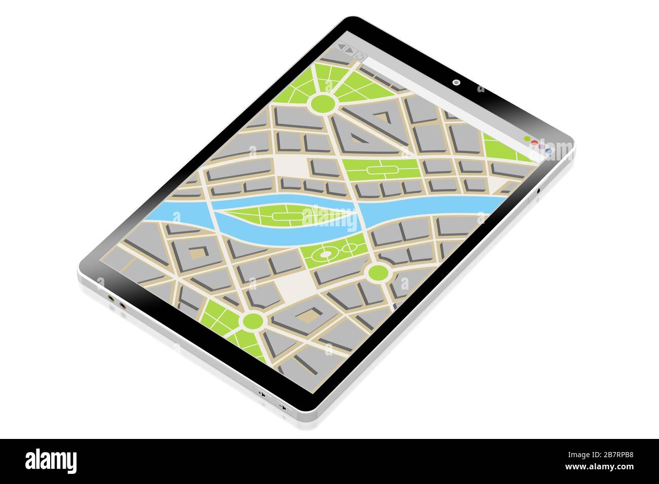 3D tablet, map concept Stock Photo - Alamy