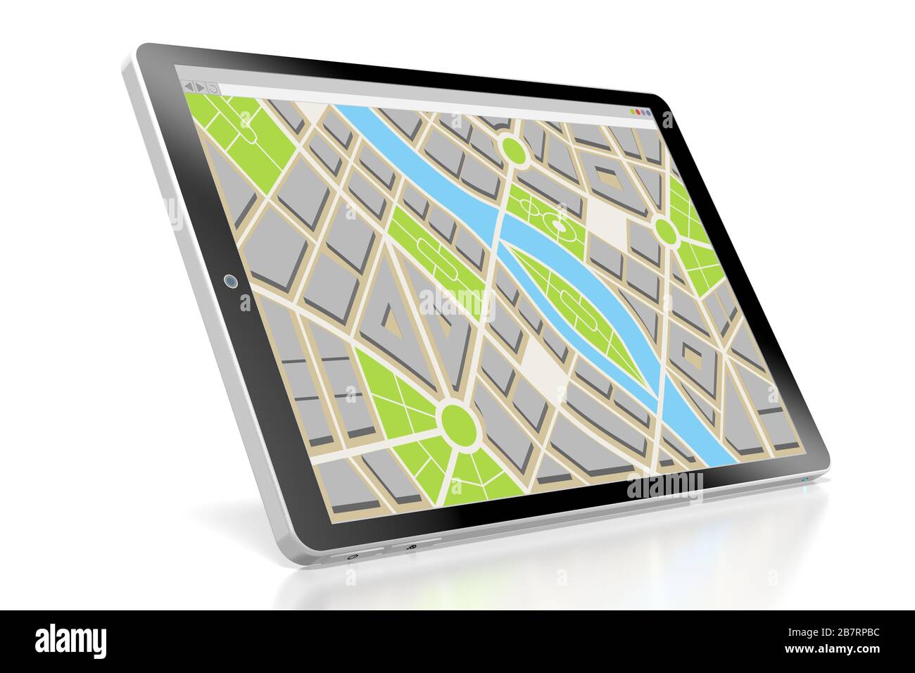 3D tablet, map concept Stock Photo - Alamy