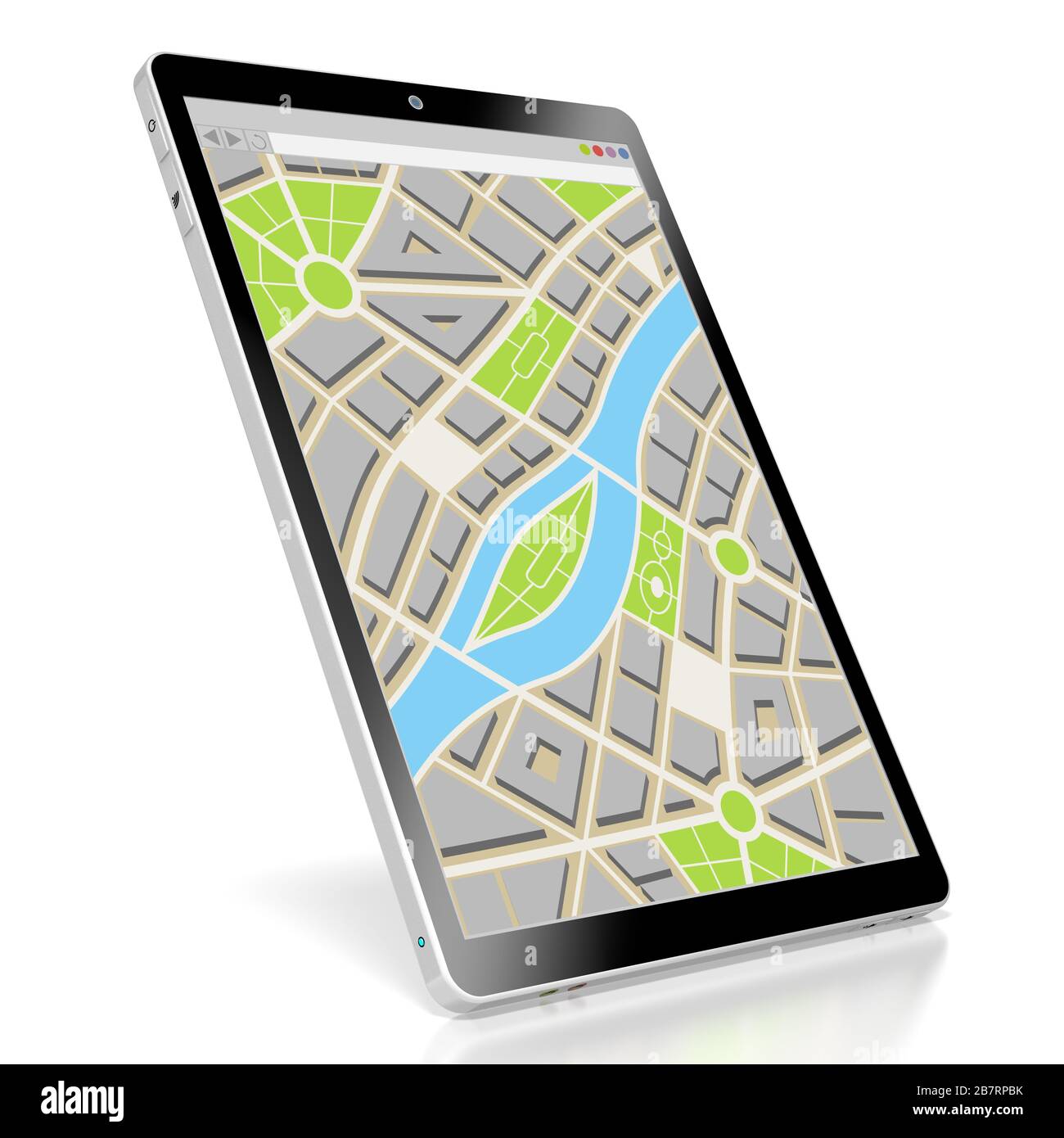 3D tablet, map concept Stock Photo - Alamy