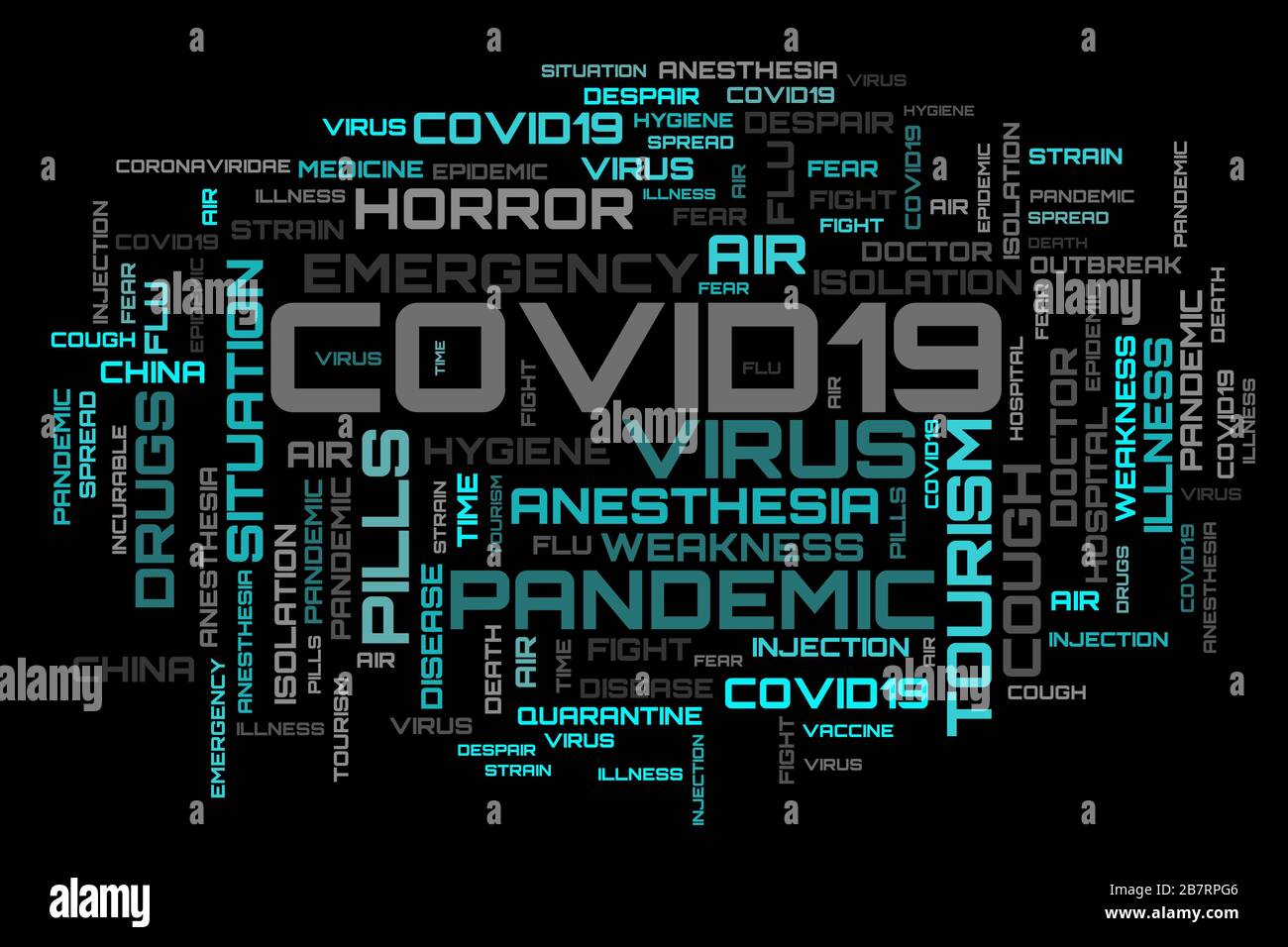 Turquoise modern word cloud concept background Stock Photo - Alamy