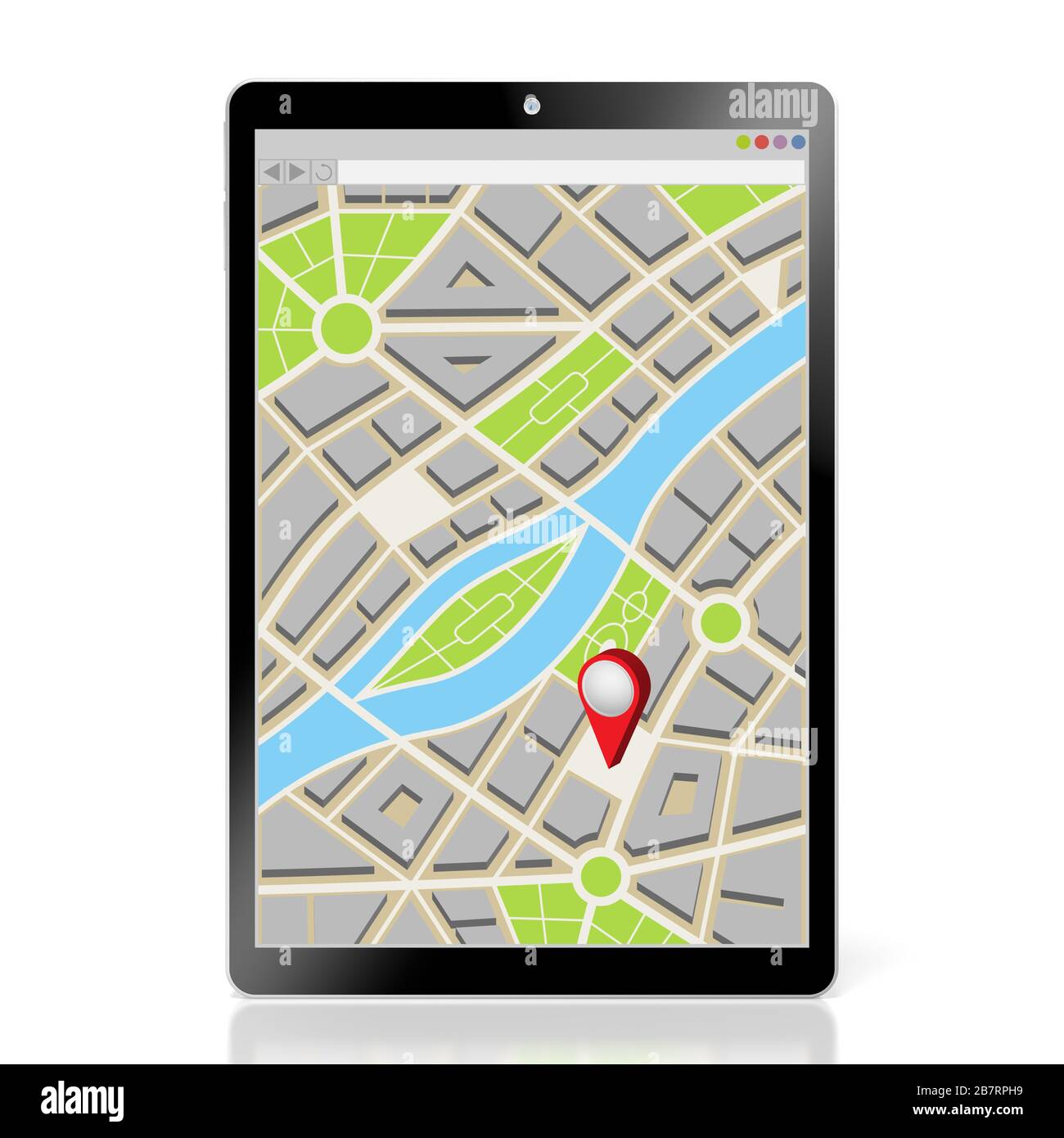 3D tablet - GPS/ navigation concept Stock Photo - Alamy