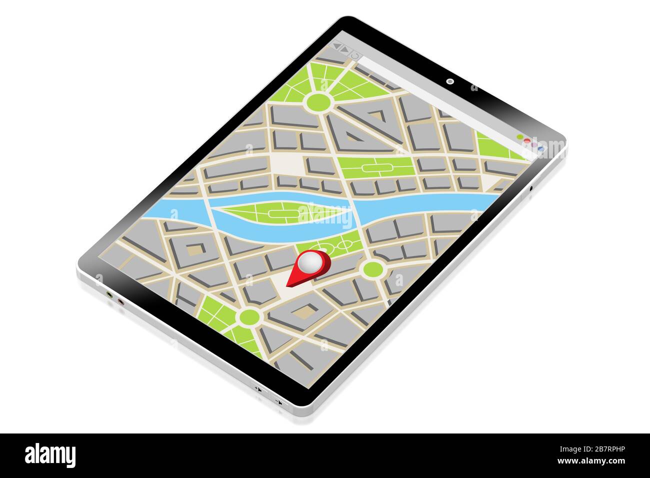 3D tablet - GPS/ navigation concept Stock Photo - Alamy