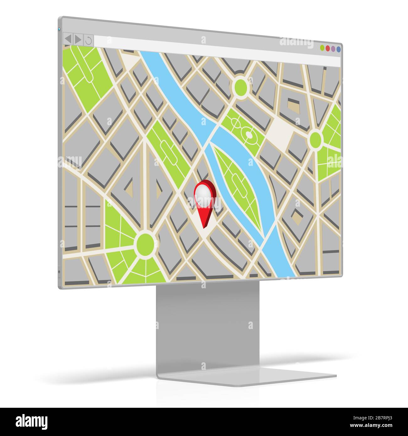 3D computer/ monitor - GPS/ navigation concept Stock Photo - Alamy