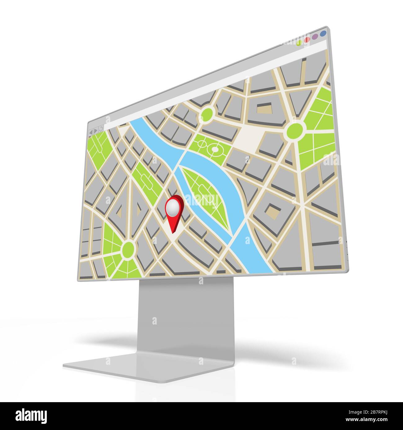 3D computer/ monitor - GPS/ navigation concept Stock Photo - Alamy