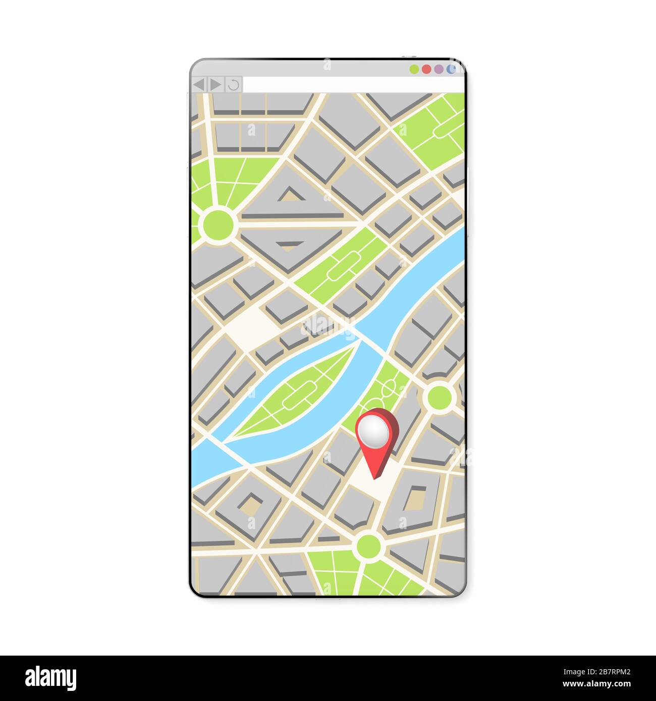 3D mobile phone/ smartphone - GPS/ navigation concept Stock Photo - Alamy