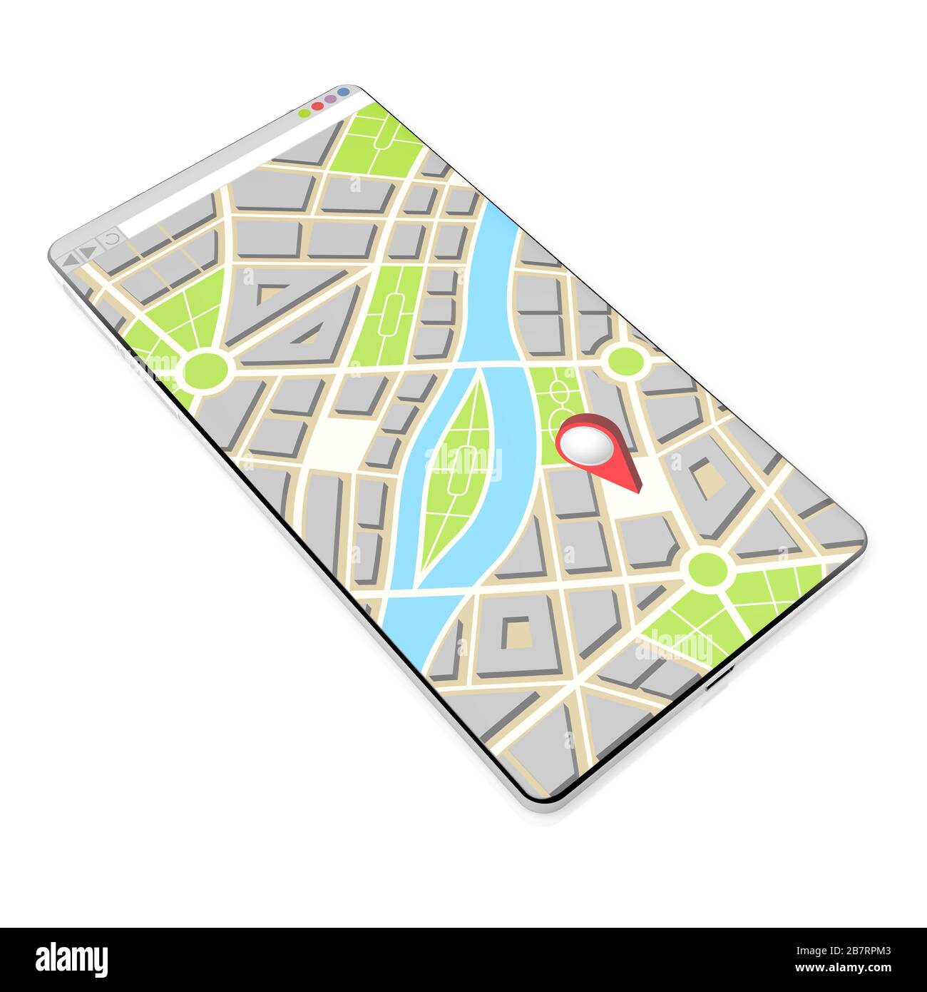 3D mobile phone/ smartphone - GPS/ navigation concept Stock Photo - Alamy