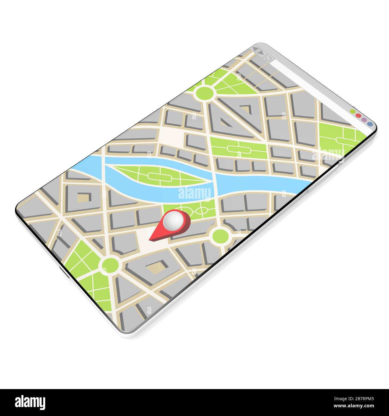 3D mobile phone/ smartphone - GPS/ navigation concept Stock Photo - Alamy