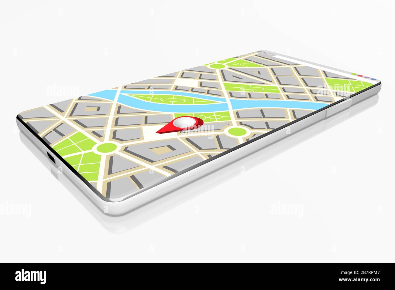 3D mobile phone/ smartphone - GPS/ navigation concept Stock Photo - Alamy