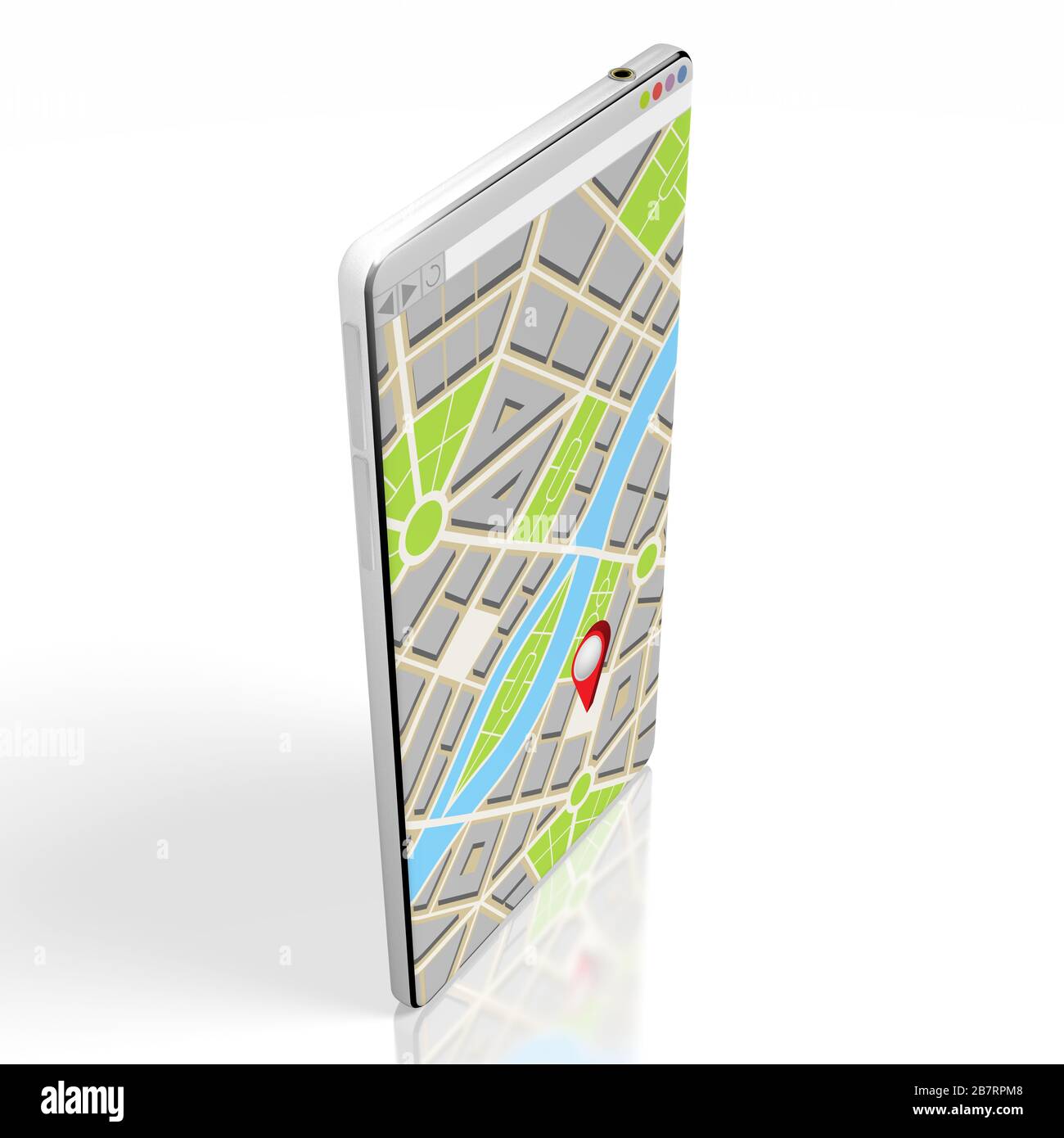3D mobile phone/ smartphone - GPS/ navigation concept Stock Photo - Alamy