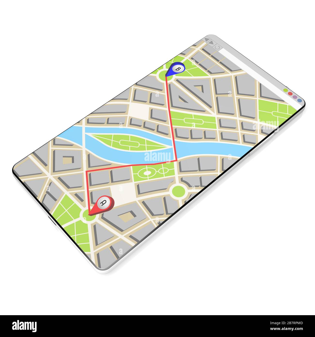 3D mobile phone/ smartphone - GPS/ navigation concept Stock Photo - Alamy