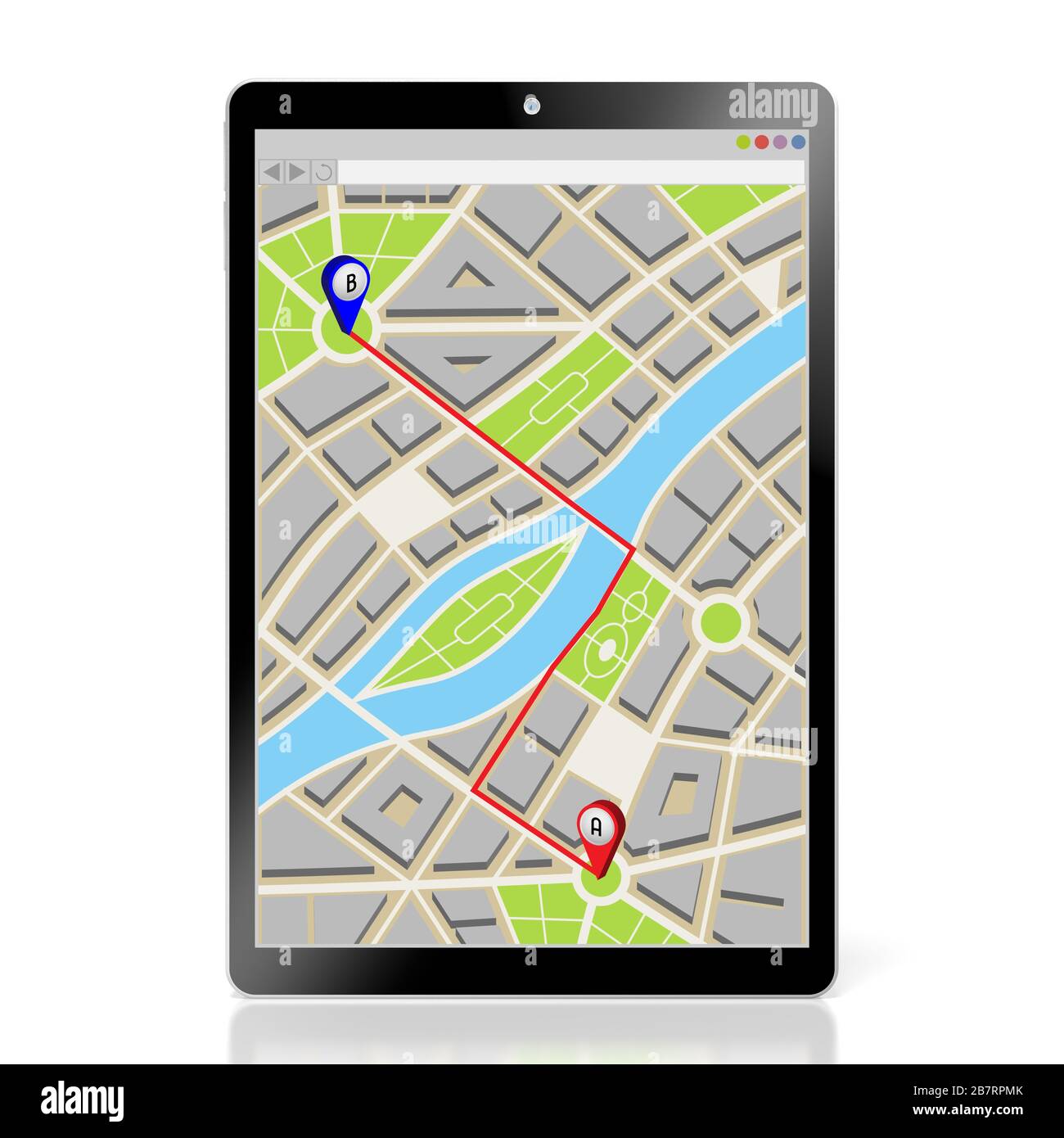 3D tablet - GPS/ navigation concept Stock Photo - Alamy