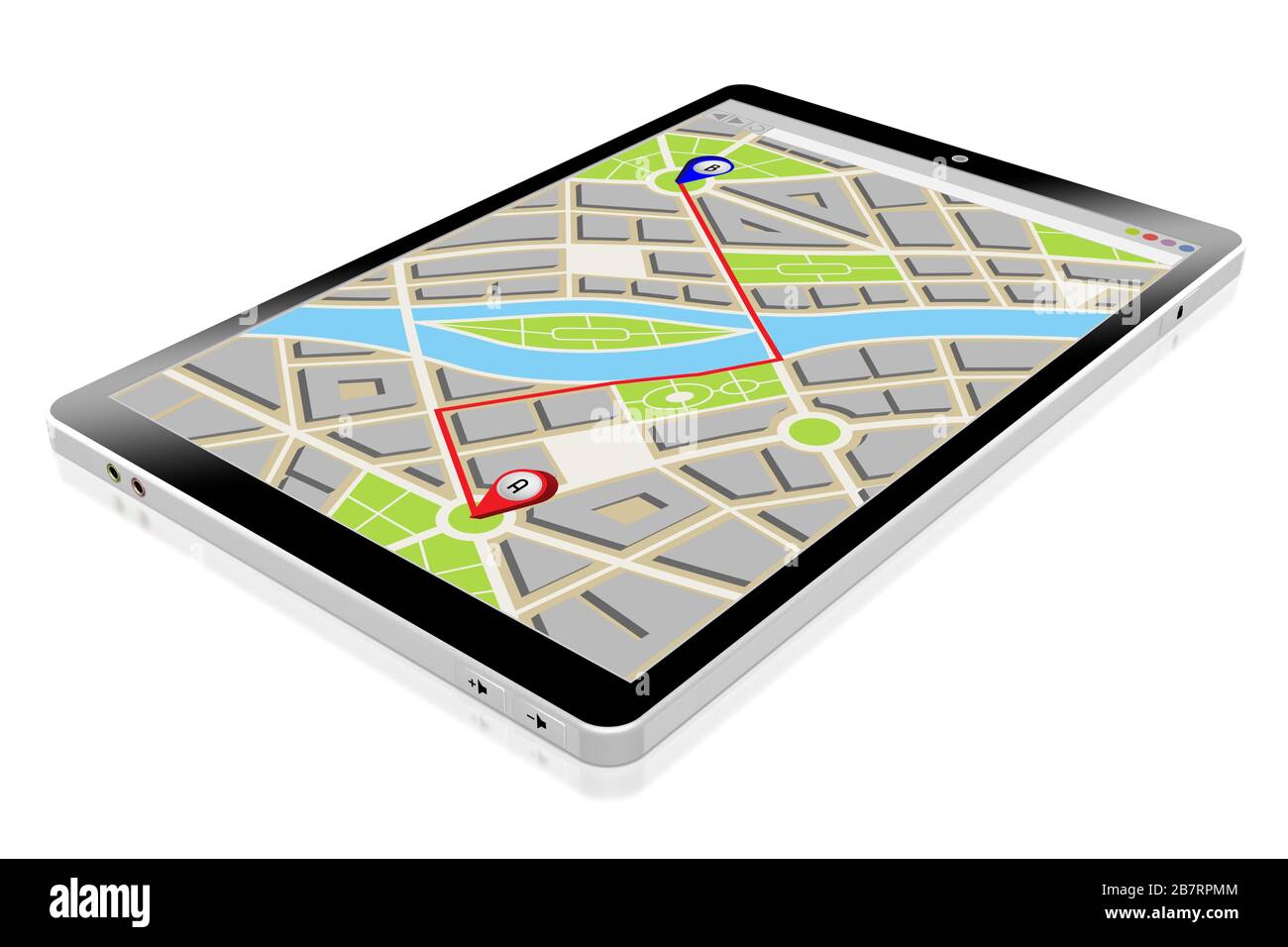 3D tablet - GPS/ navigation concept Stock Photo - Alamy