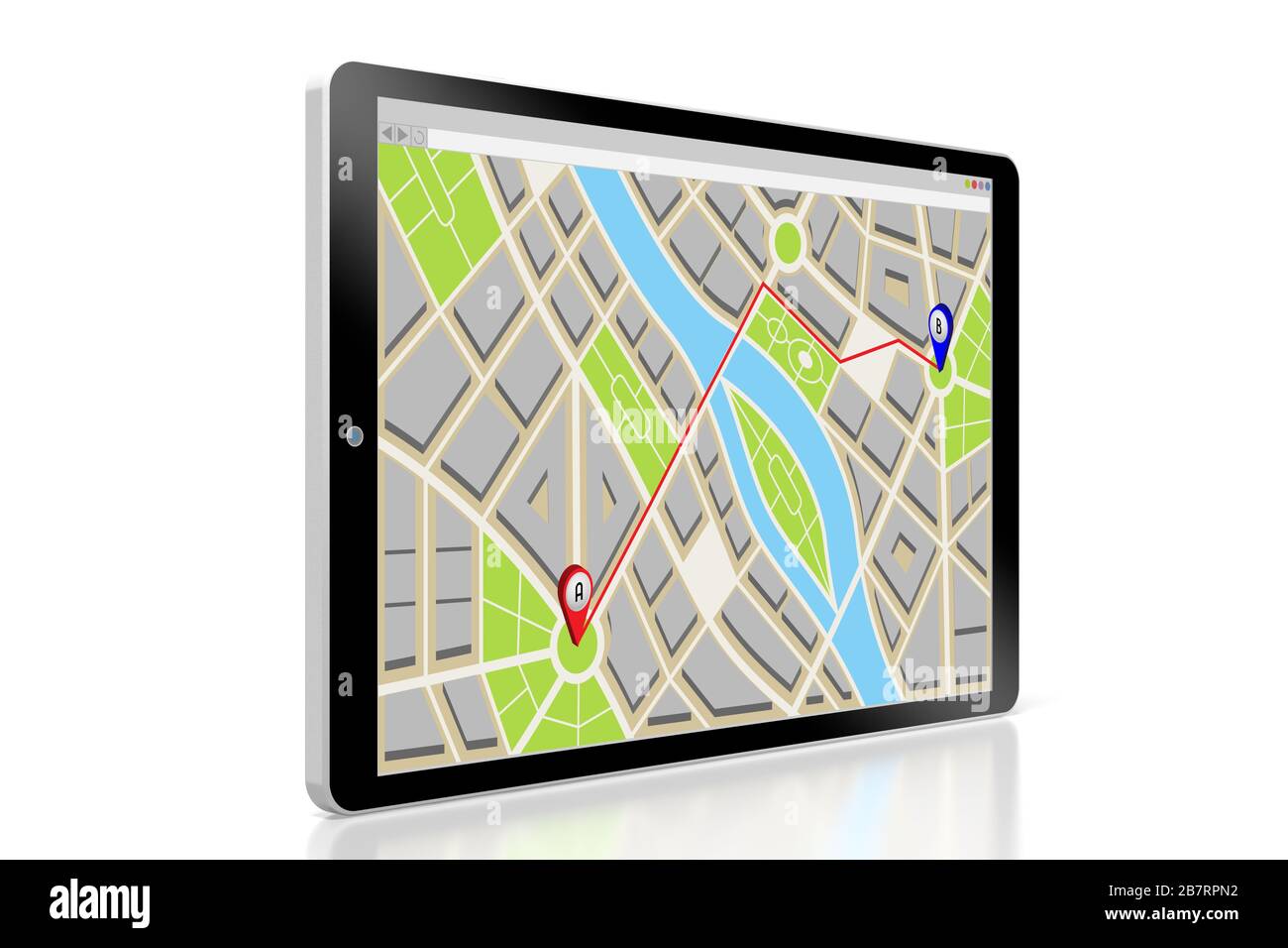 3D tablet - GPS/ navigation concept Stock Photo - Alamy
