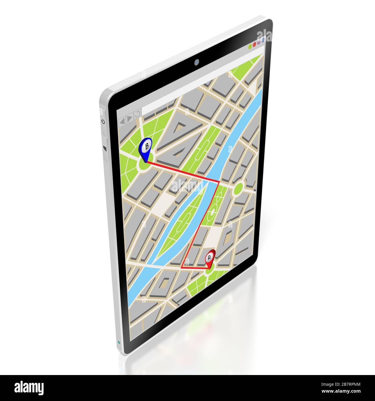 3D tablet - GPS/ navigation concept Stock Photo - Alamy