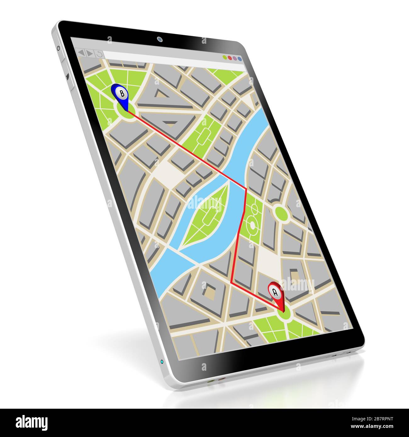 3D tablet - GPS/ navigation concept Stock Photo - Alamy