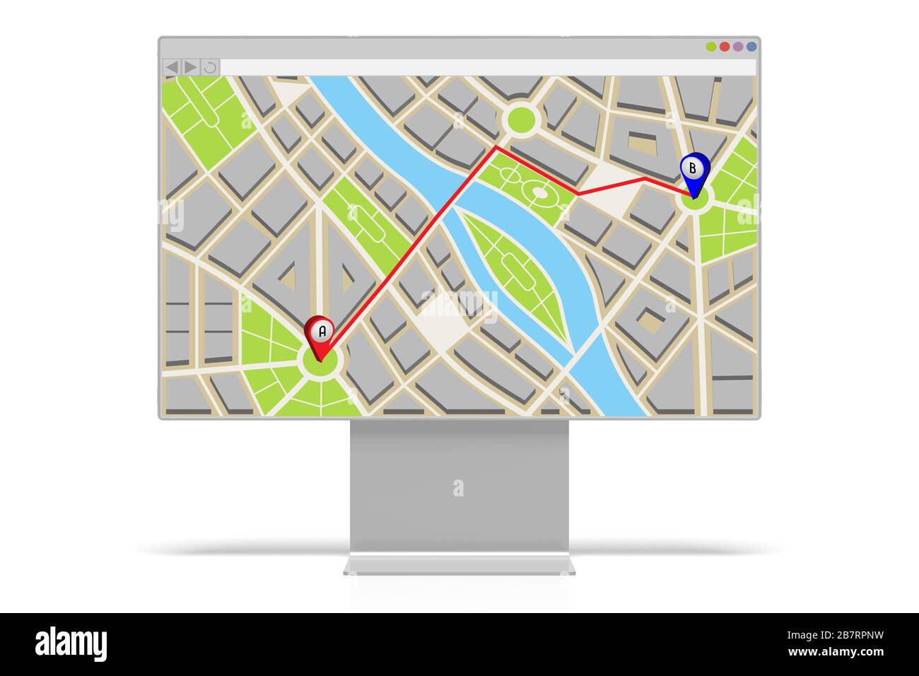 3D computer/ monitor - GPS/ navigation concept Stock Photo - Alamy
