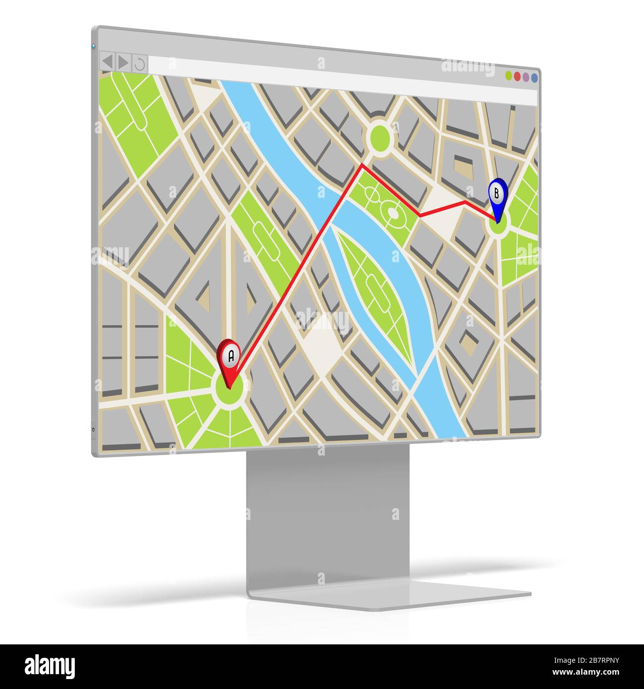 3D computer/ monitor - GPS/ navigation concept Stock Photo - Alamy