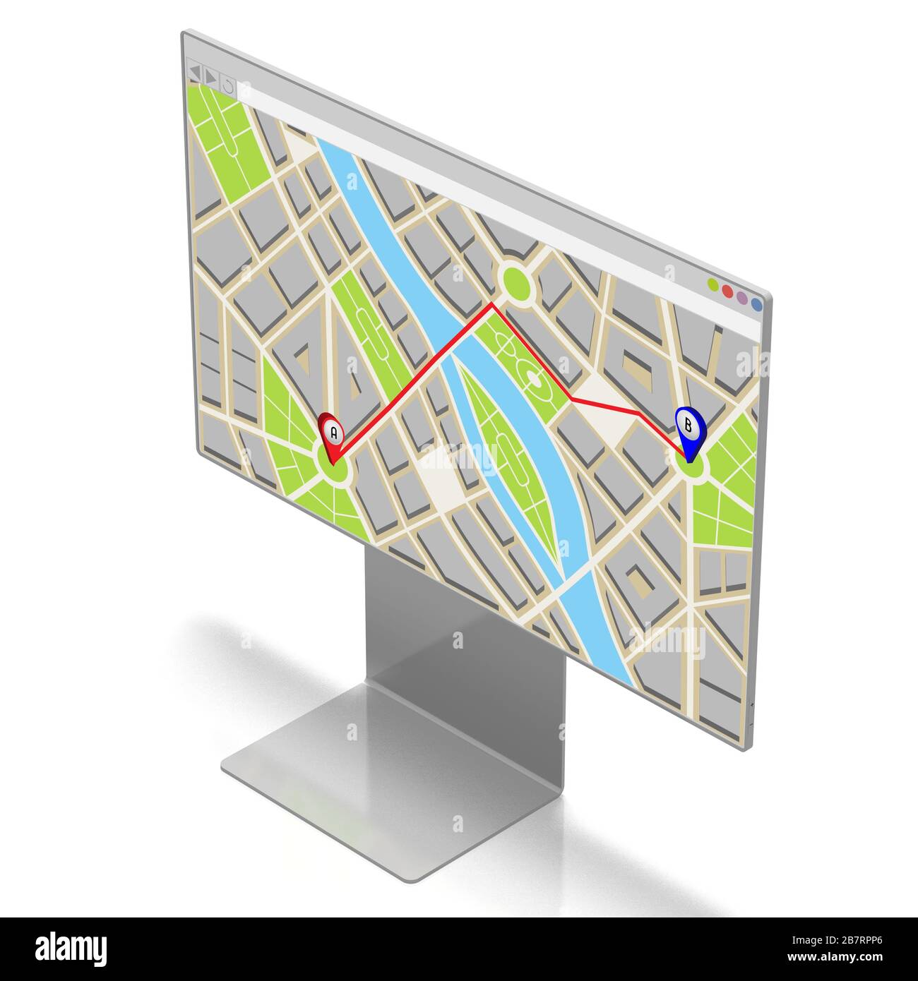 3D computer/ monitor - GPS/ navigation concept Stock Photo - Alamy