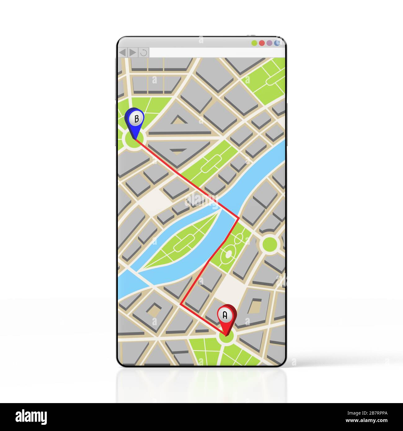 3D mobile phone/ smartphone - GPS/ navigation concept Stock Photo - Alamy