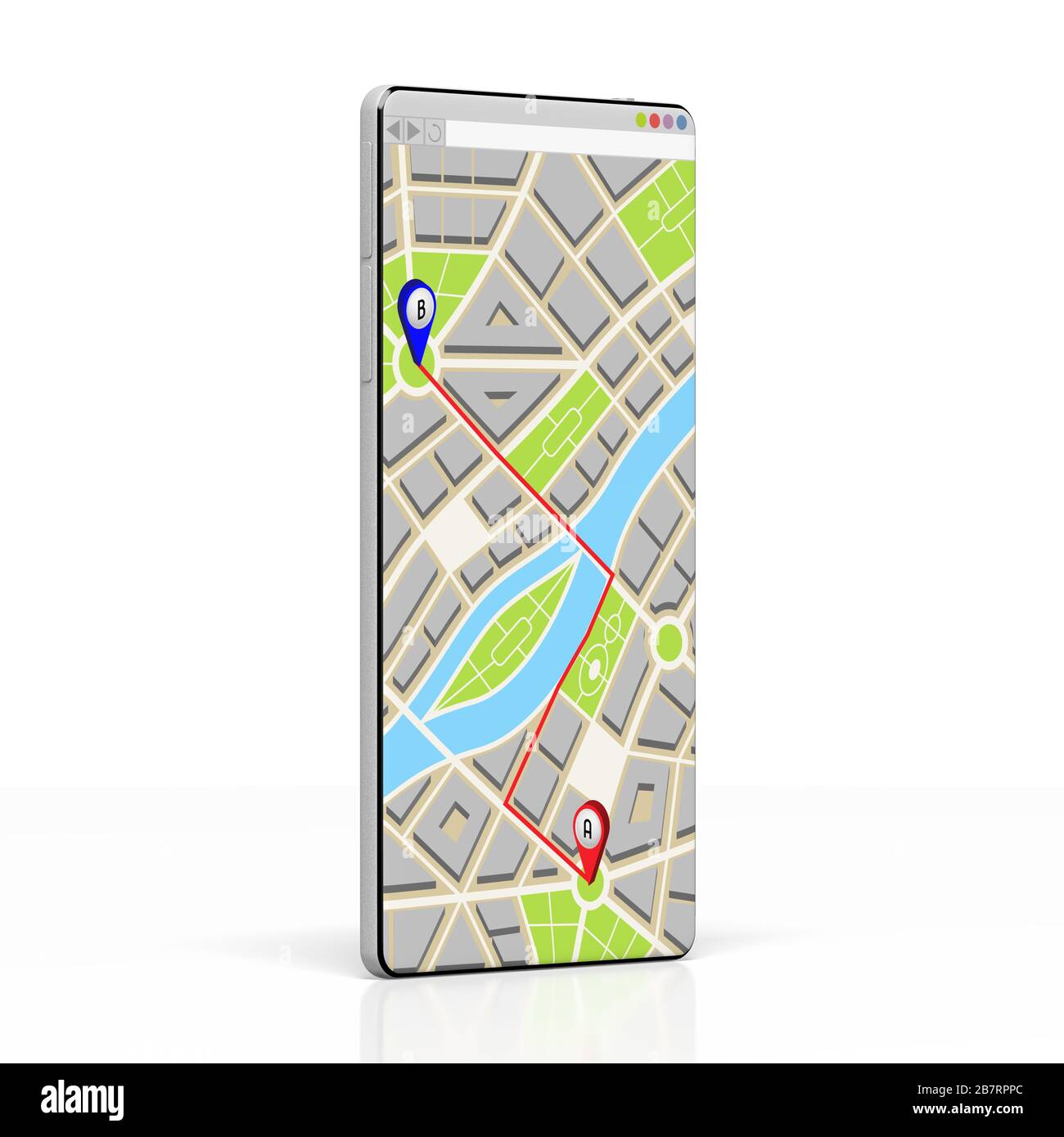 3D mobile phone/ smartphone - GPS/ navigation concept Stock Photo - Alamy