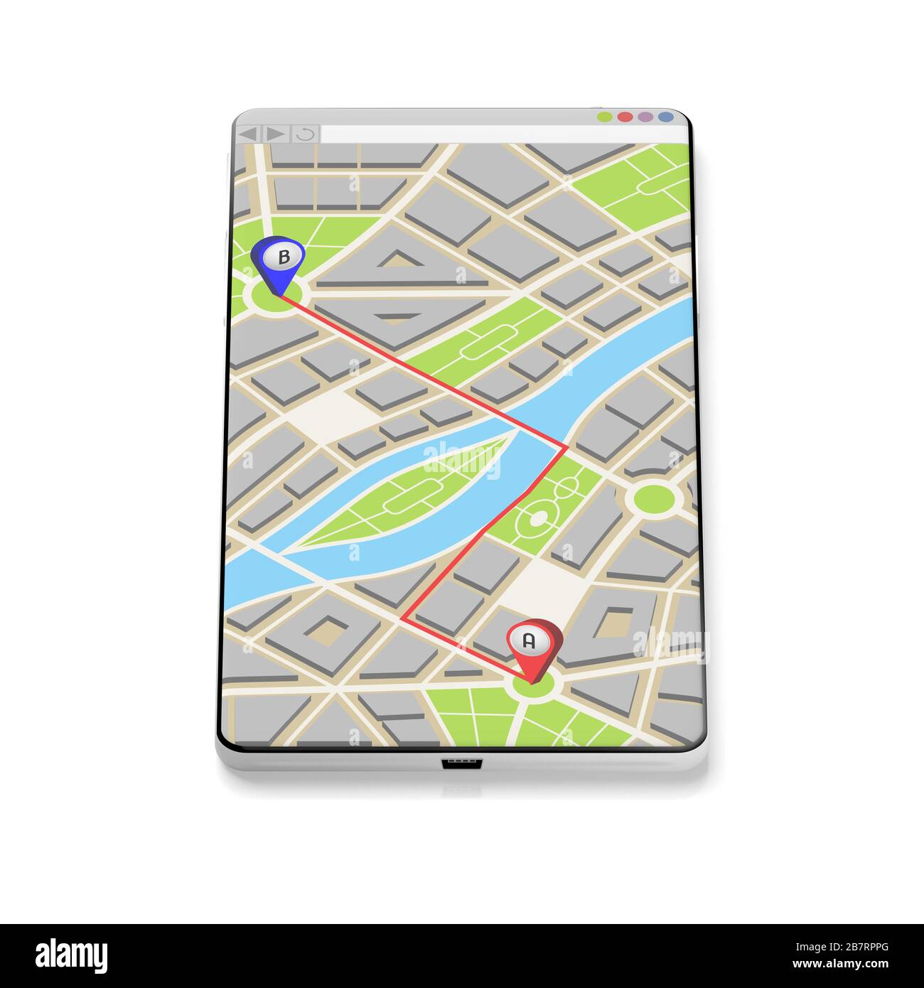 3D mobile phone/ smartphone - GPS/ navigation concept Stock Photo - Alamy