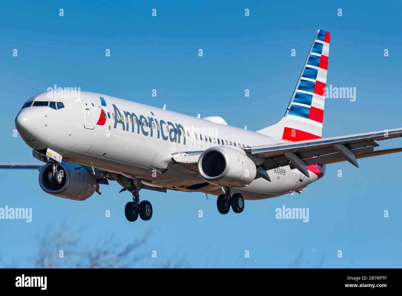 New York, USA - February 29, 2020: American Airlines Boeing 737 ...