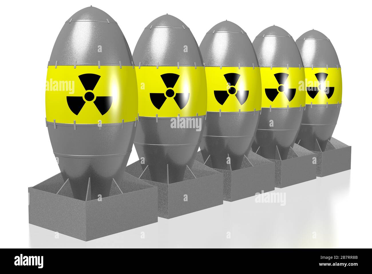 3D atomic bombs - isolated on white background Stock Photo - Alamy