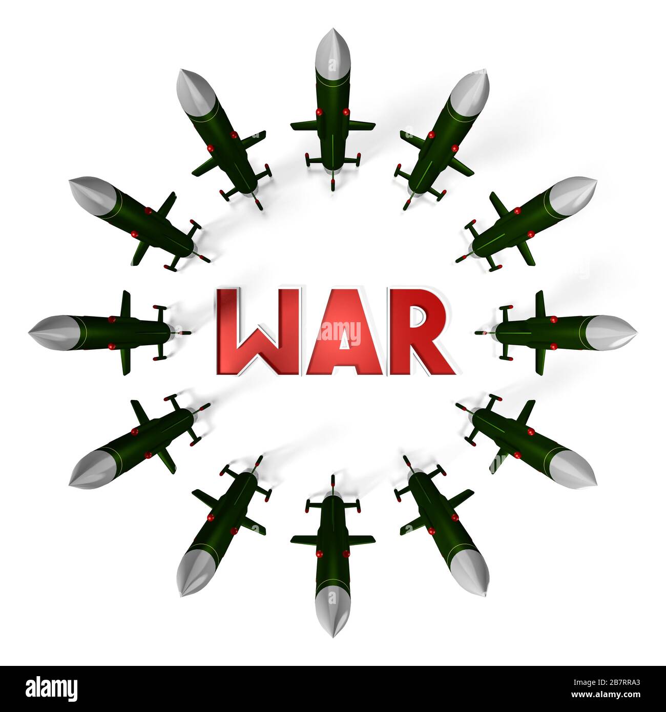 3D missiles - nuclear warheads - war concept Stock Photo - Alamy