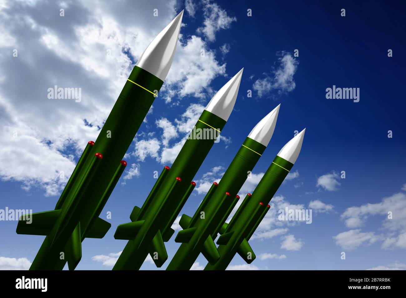 3D missiles - nuclear warheads, sky in background Stock Photo - Alamy
