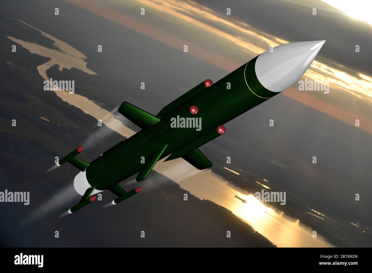 3D missiles - nuclear warheads, sky in background Stock Photo - Alamy