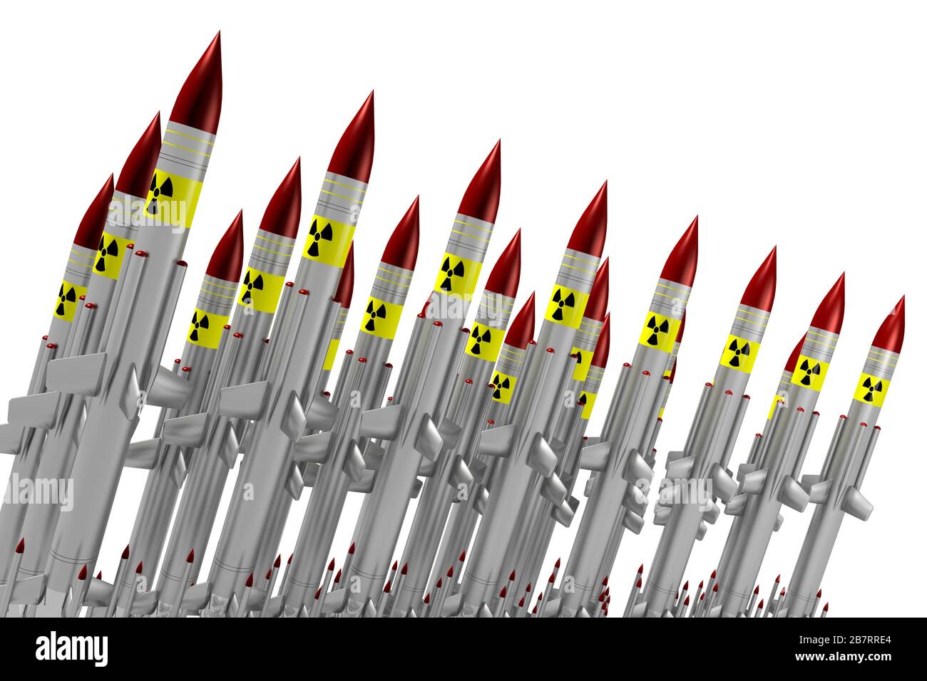 3D missiles - nuclear warheads - isolated on white background Stock ...