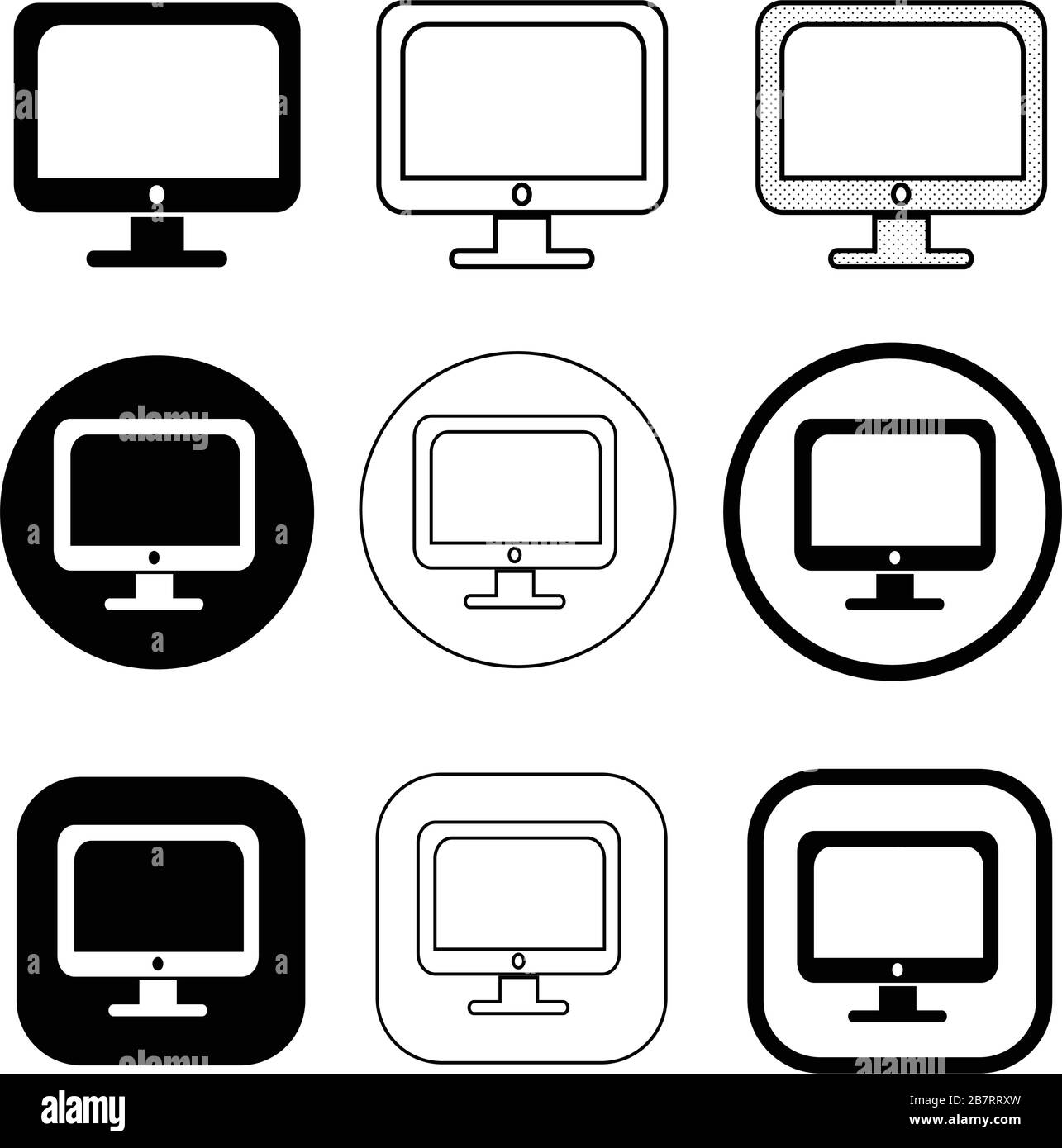Simple Computer monitor icon sign design Stock Vector Image & Art - Alamy