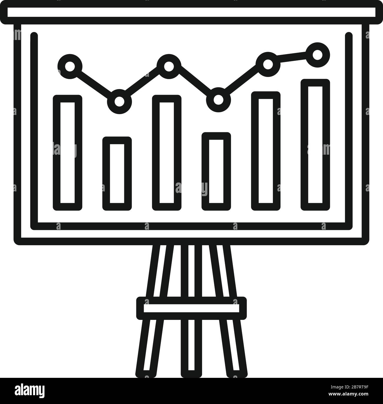 Graph chart banner icon. Outline graph chart banner vector icon for web ...