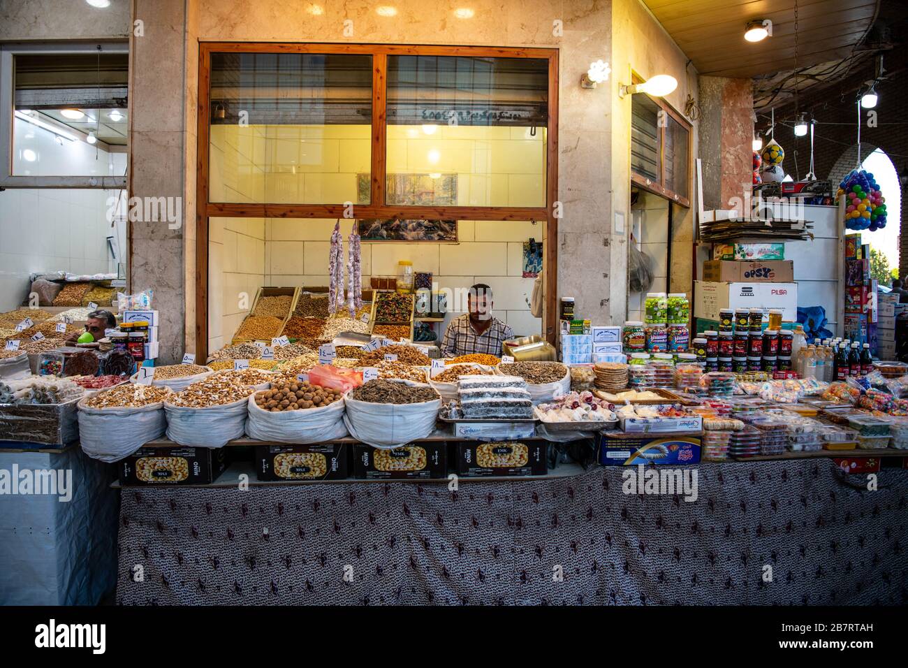 Iraq, Iraqi Kurdistan, Arbil, Erbil. view from a food shop inside Erbil ...