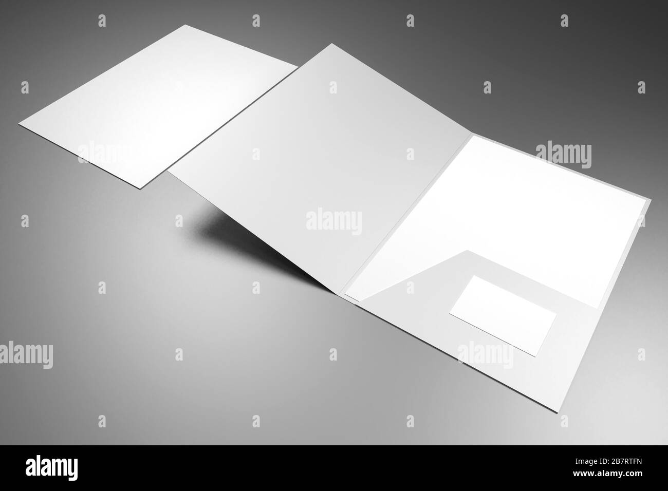 File folder mockup - front cover and opened - 3D rendering Stock Photo ...