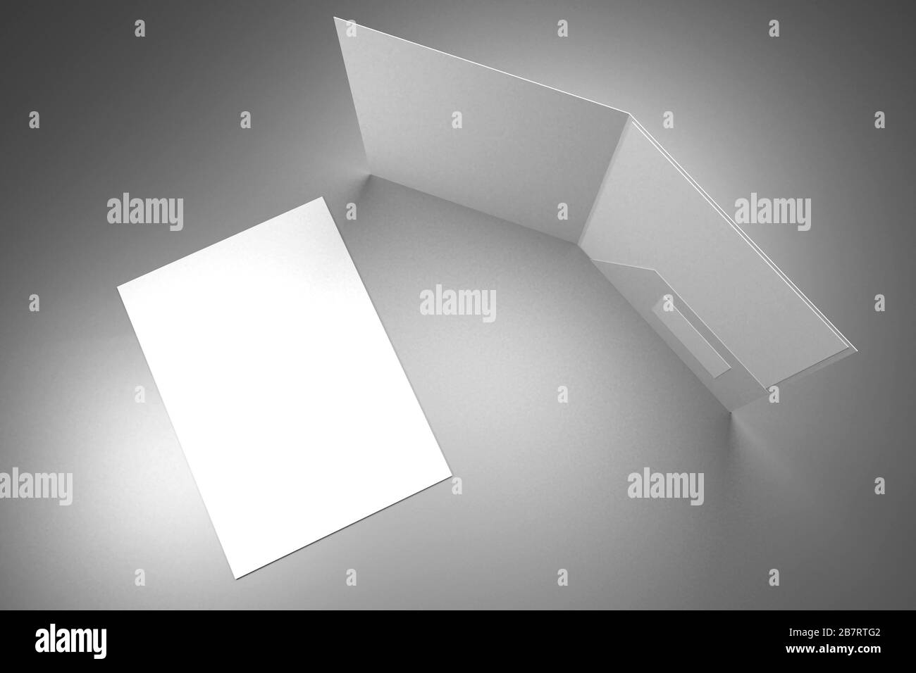 File folder mockup - front cover and opened - 3D rendering Stock Photo ...