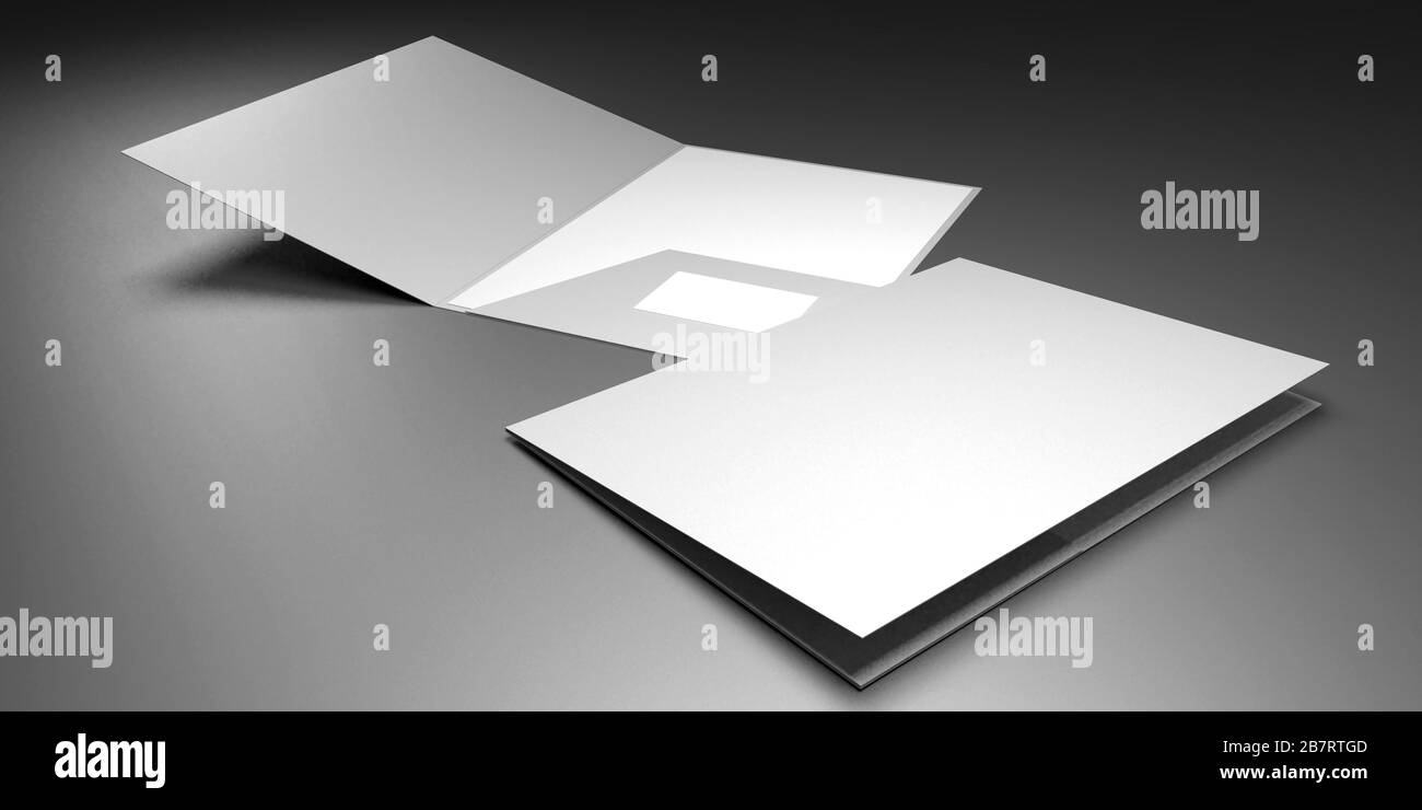 File folder mockup - front cover and opened - 3D rendering Stock Photo ...