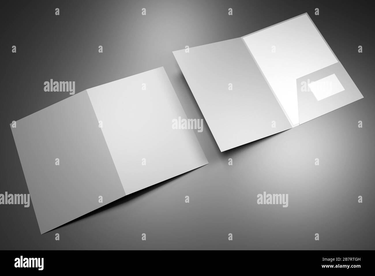 File folder mockup - open and closed - 3D rendering Stock Photo - Alamy