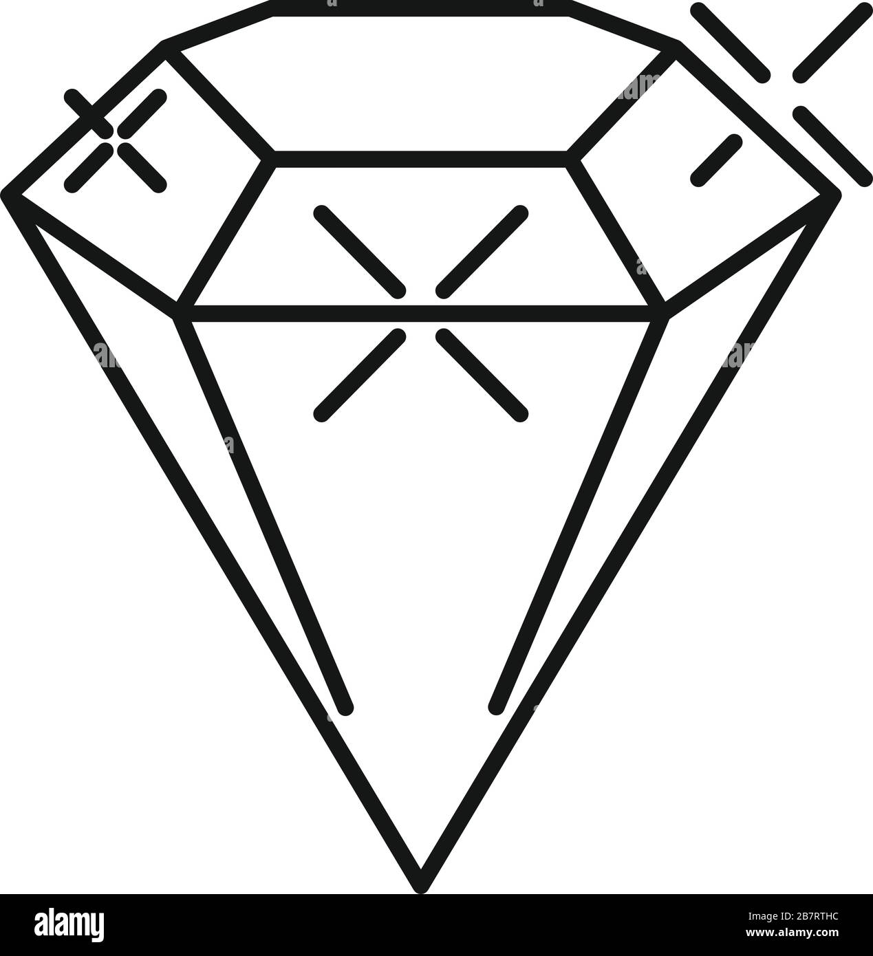 Diamond icon. Outline diamond vector icon for web design isolated on ...