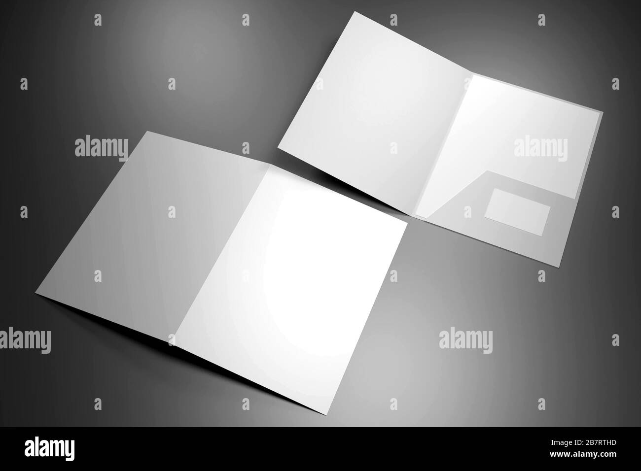 File folder mockup - open and closed - 3D rendering Stock Photo - Alamy